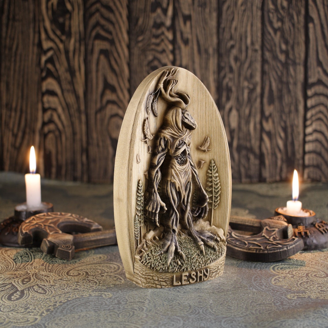 Leshen Leshy Witcher Statue Horned God Slavic Mythology Slavic - Etsy