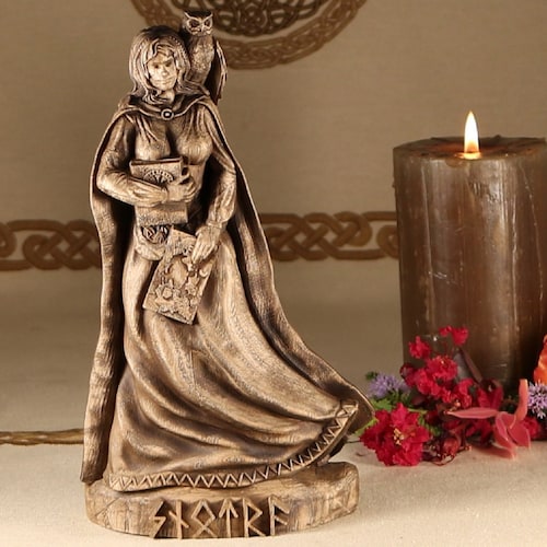 Frigg Norse Goddess Statue Frigg Wooden Statue Pagan Altar - Etsy