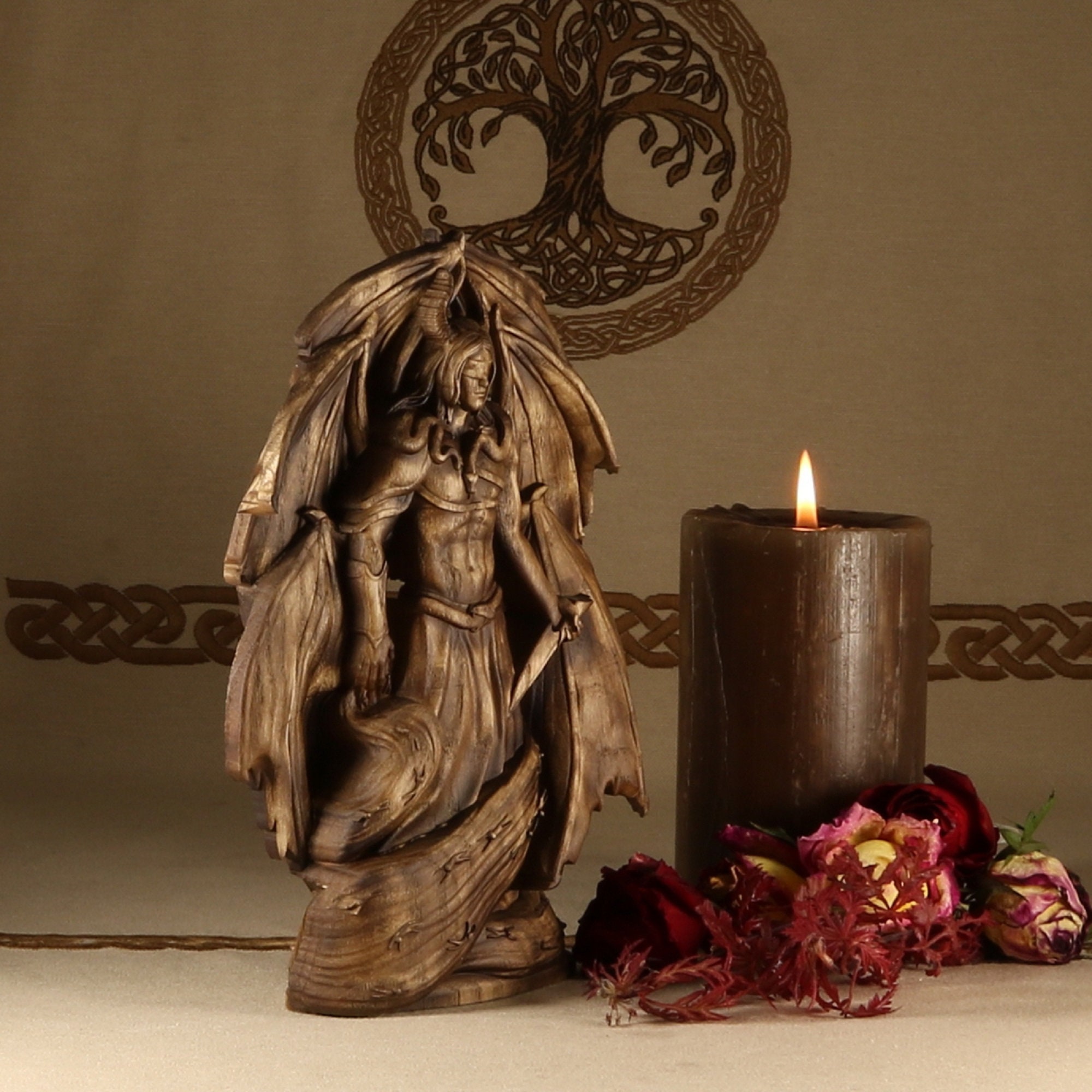 Samael Lucifer Statue Lucifer Morningstar Satan Statue Occult - Etsy ...