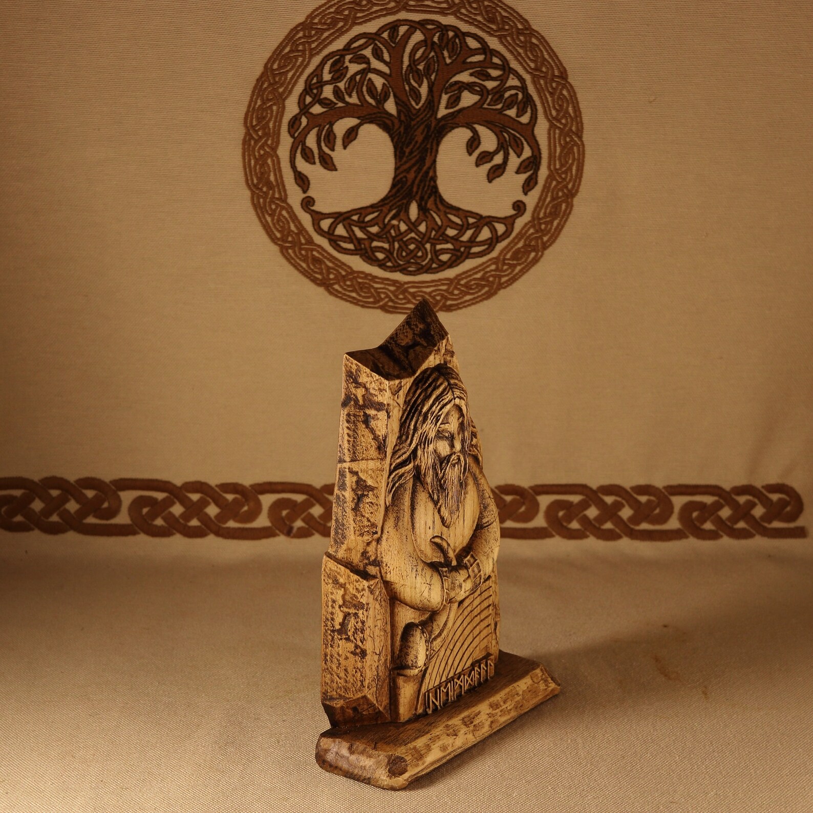 Heimdall Statue Wooden Figurine Wood Sculpture - Etsy