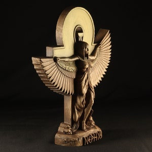 Nephthys Statue: Egyptian Goddess of Birth, Ash Wood Carving - Etsy