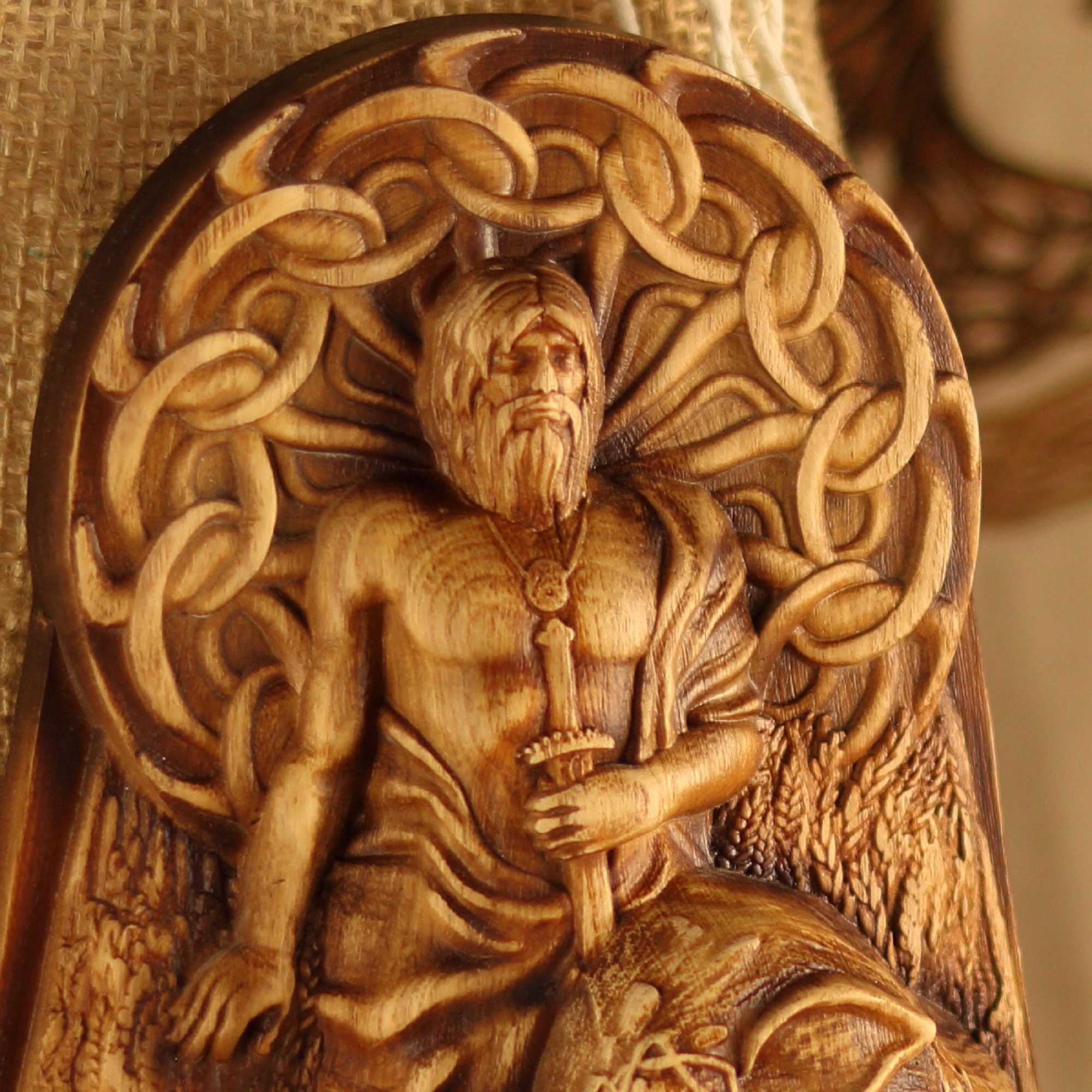 Freyr God Wooden Statue - Etsy