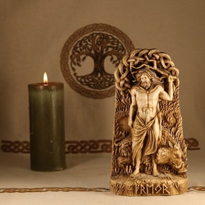 Carved Wood Freyr Figurine Freyr Statue, Norse Pagan Decor - Etsy