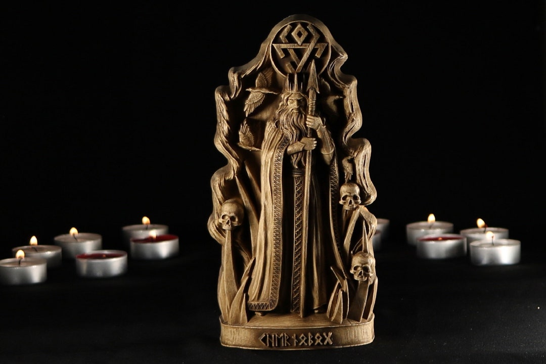 Chernobog Statue: Handmade Slavic Pagan God Wood Carving - Etsy