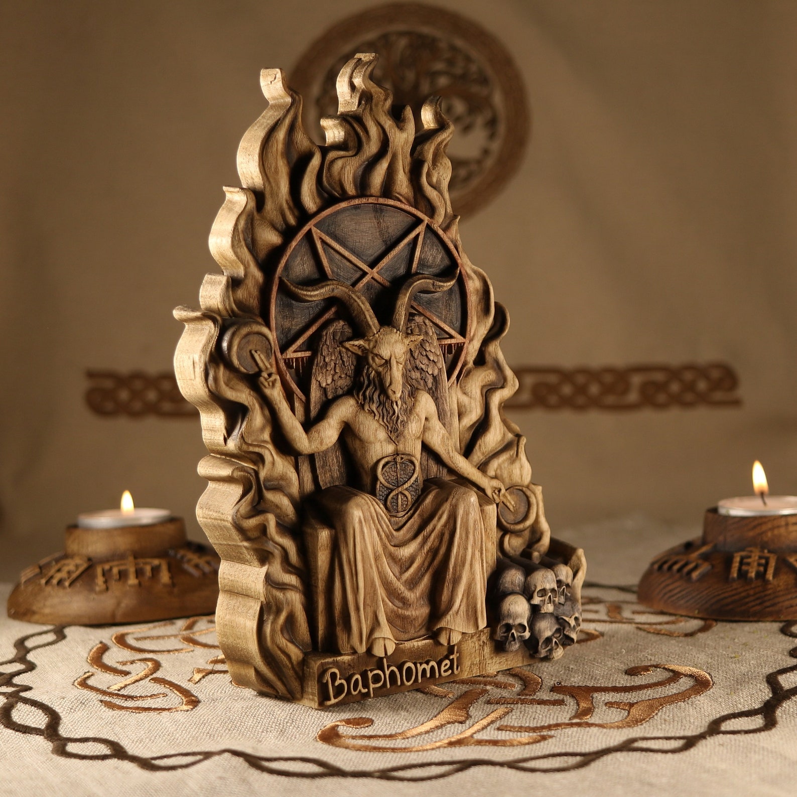 Baphomet Statue Occult Decor Satanic Satanism Idol Altar - Etsy