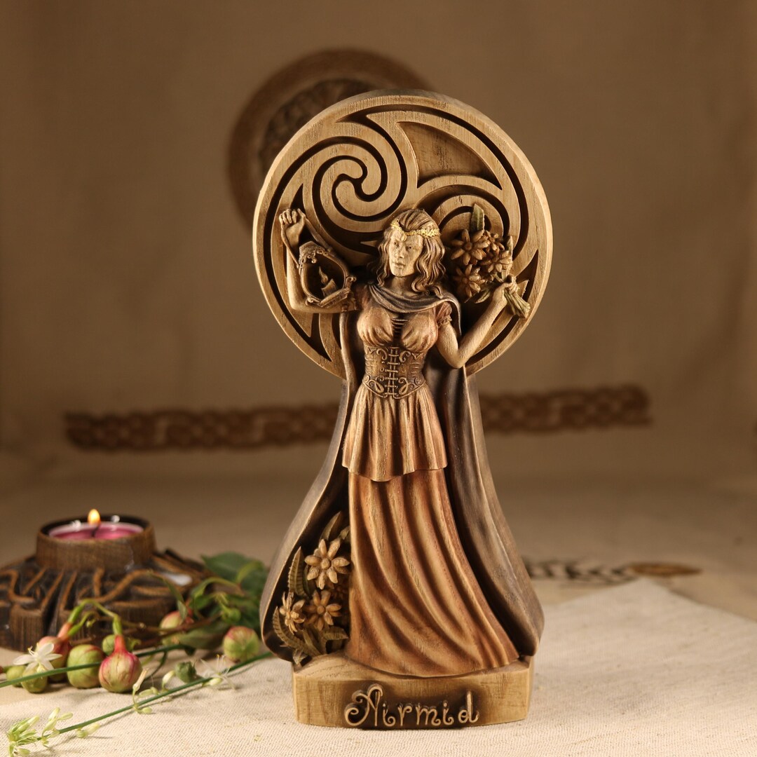 Airmid, Goddess Statue, Celtic Goddess, Irish Goddess Wooden Goddess ...