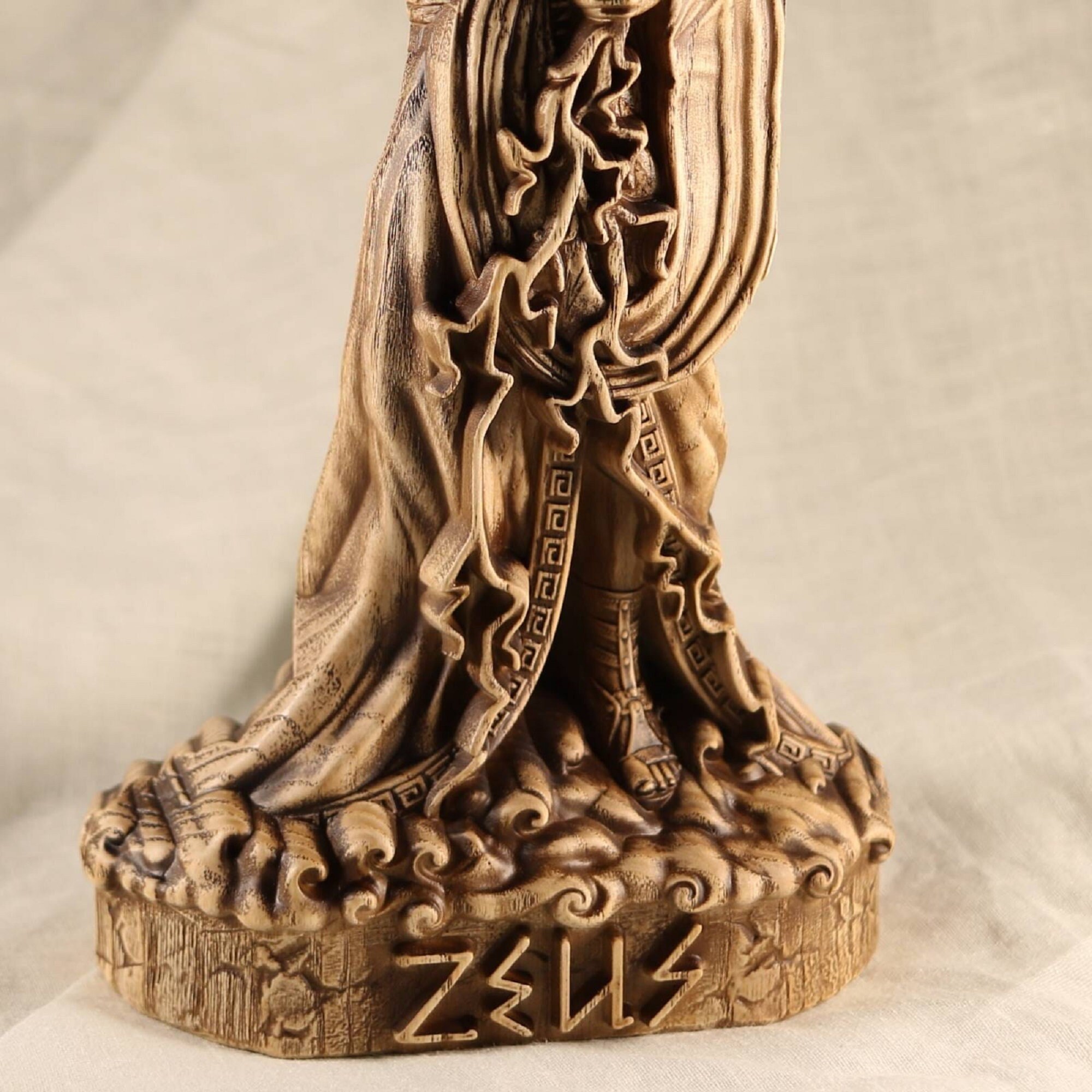 Zeus Statue: Greek God Wood Carving - Etsy