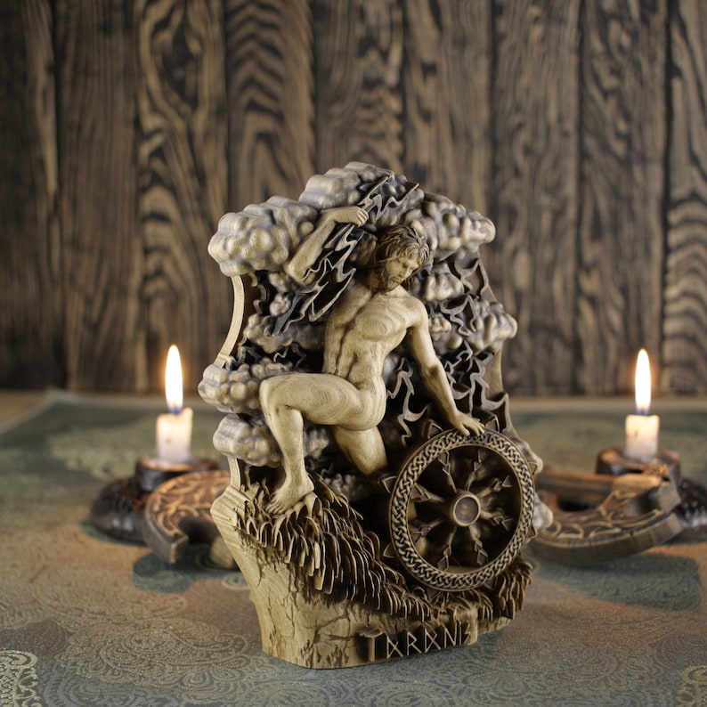 Taranis Taranis Statue Celtic Mythology Norse Pagan Wood - Etsy