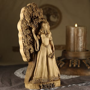 Nerthus, Germanic Goddess Statue Asatru Norse Pagan Wooden Fertility ...