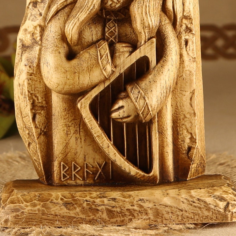 Bragi Norse Statue Wood Art Home Decor Wood Carving Set | Etsy