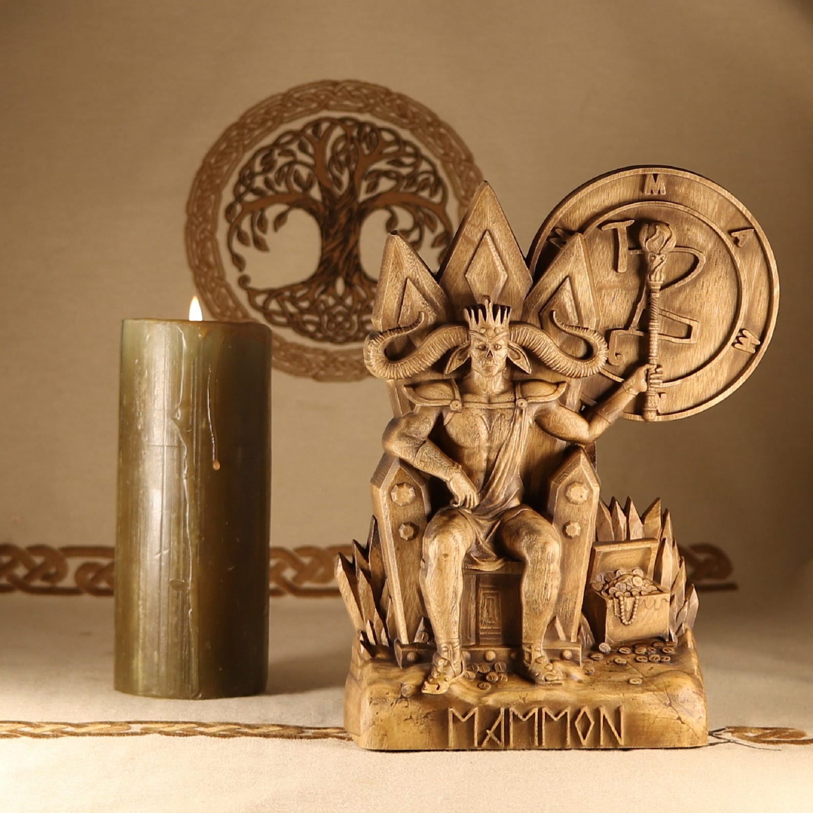 Horned God Demon Mammon Money Spell Occult Decor Occult Art - Etsy