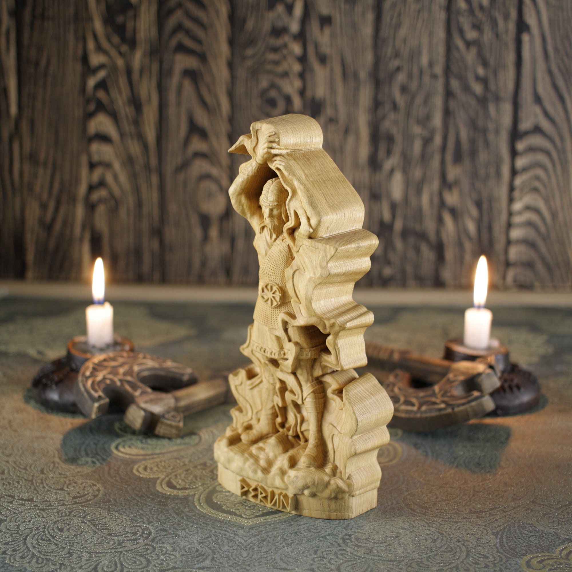 Perun Perun Statue Slavic Pagan Wooden Statue God of War - Etsy