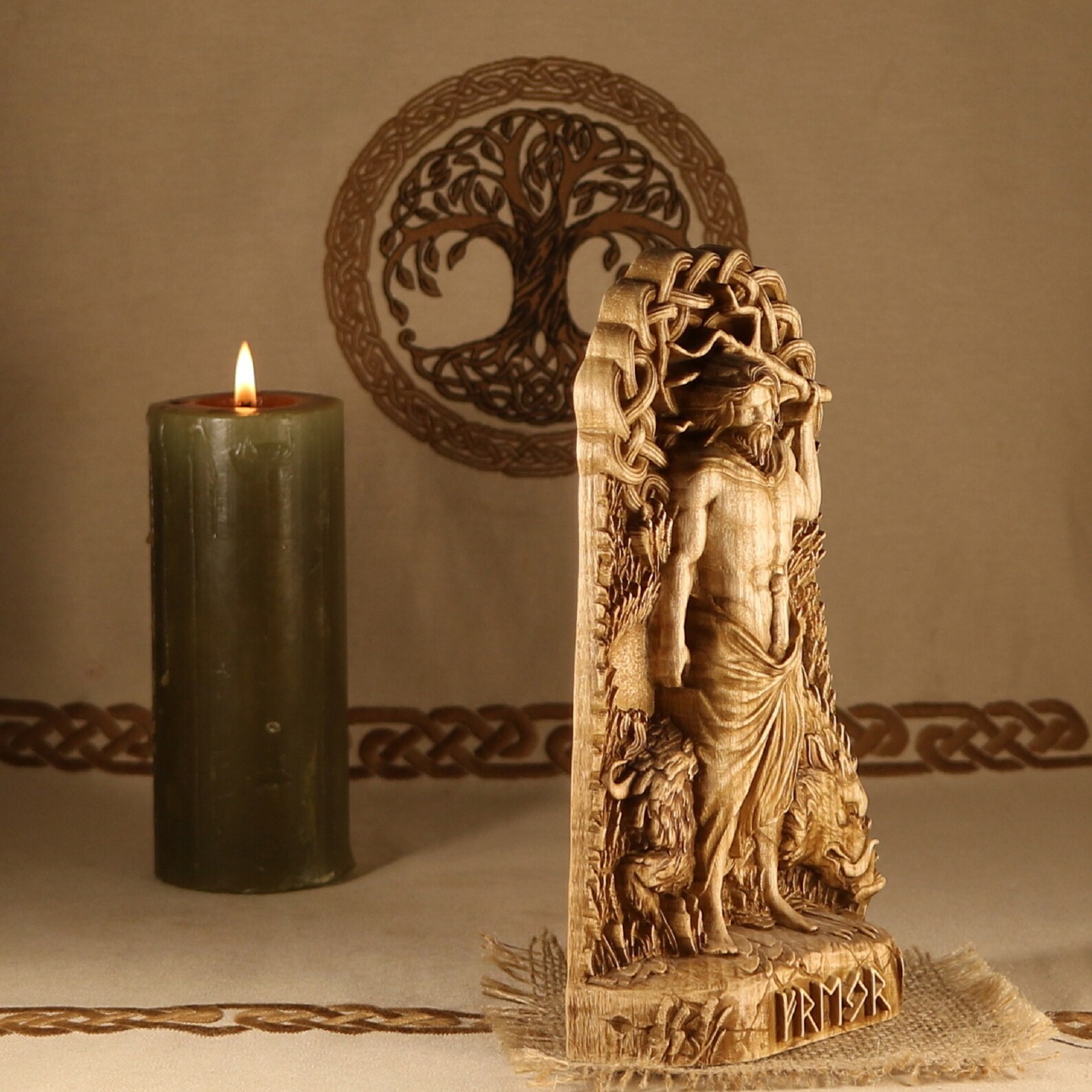 Carved Wood Freyr Figurine Freyr Statue Norse Pagan Decor - Etsy UK