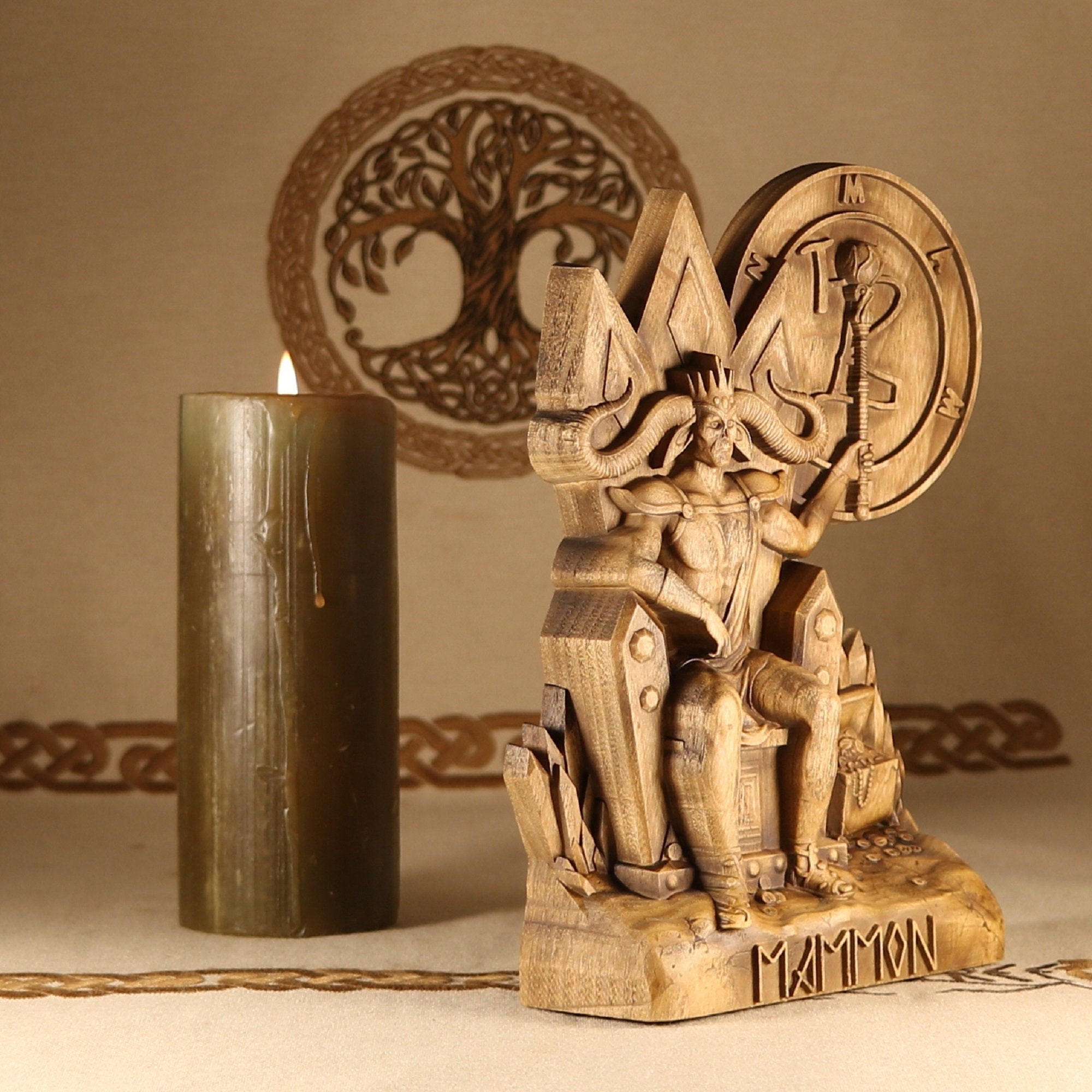 Horned god Demon Mammon Money spell Occult decor Occult art | Etsy