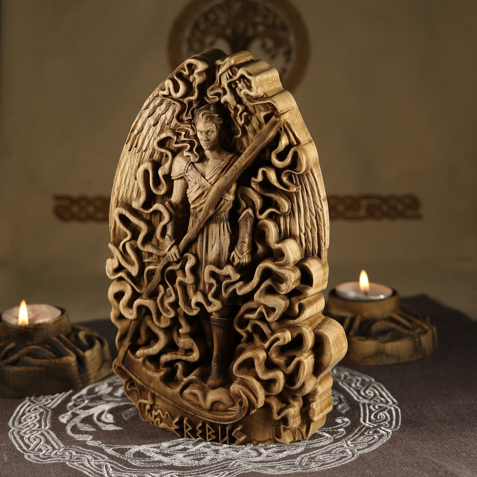 God Statue Erebus Greek Statue Greek God Greek Mythology Wood - Etsy