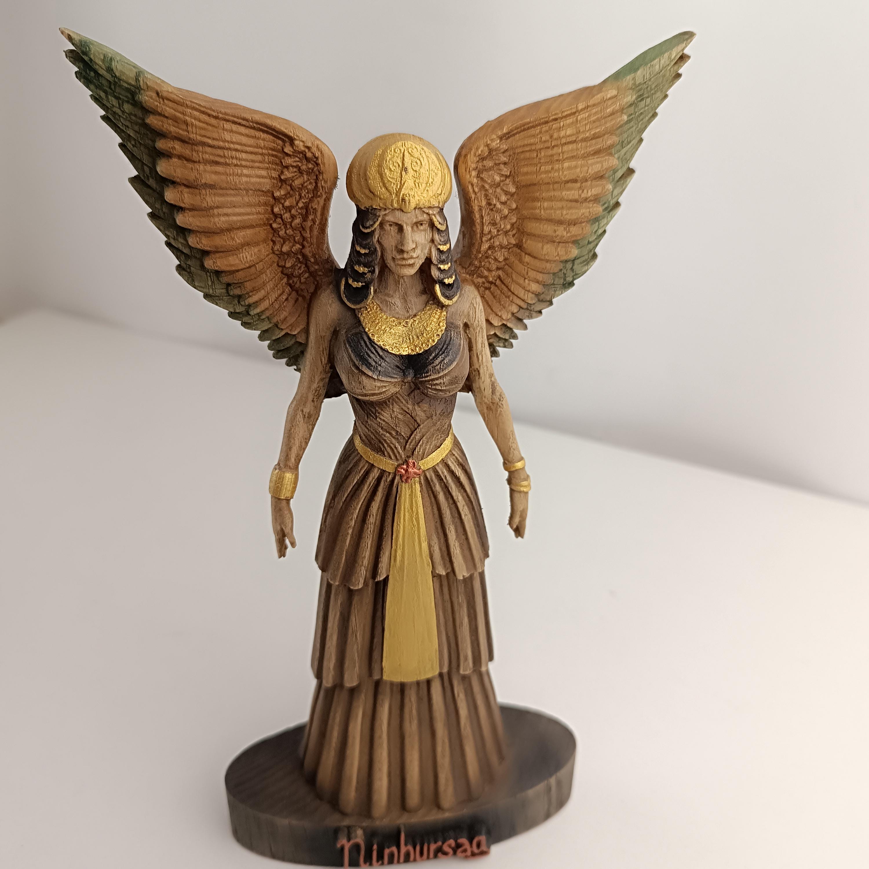 Ninhursag Wooden Statue – Sumerian Mother Goddess Altar Deco ...