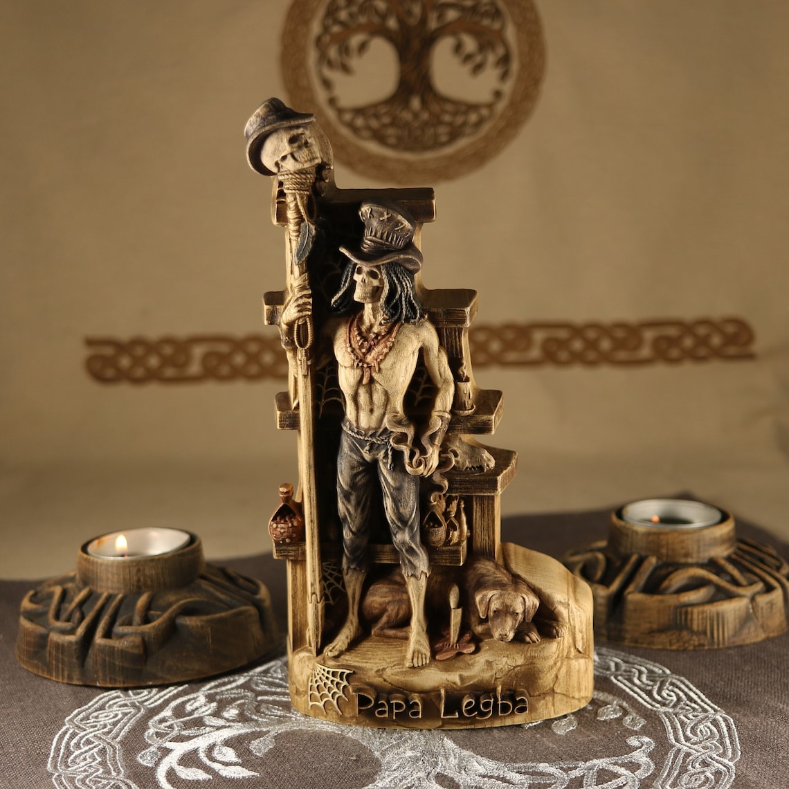 Papa legba Statue de Papa Legba Legba Crâne vaudou Gothique - Etsy France