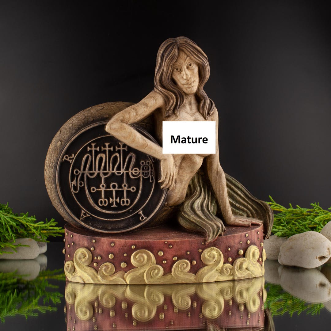 Wooden Vepar Demon Statue, Sea Magic Sigil, Occult Decor - Etsy