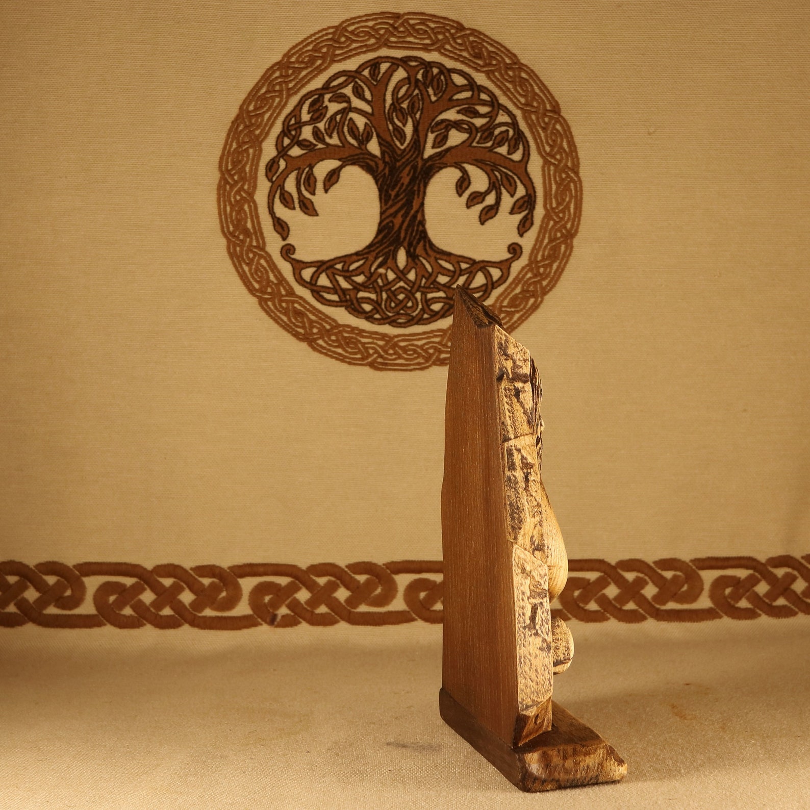 Heimdall Statue Wooden Figurine Wood Sculpture - Etsy