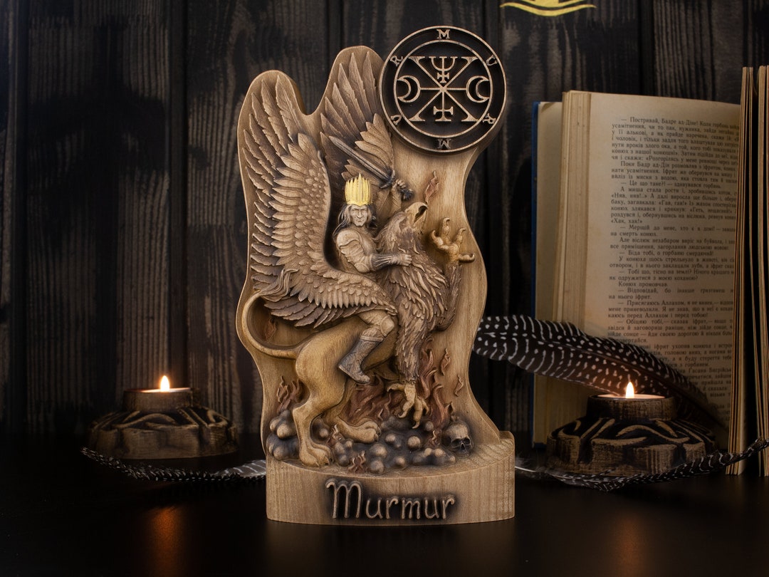 Marquis Murmur Demon Statue Wooden Statue Satan Statue Occult Magical ...