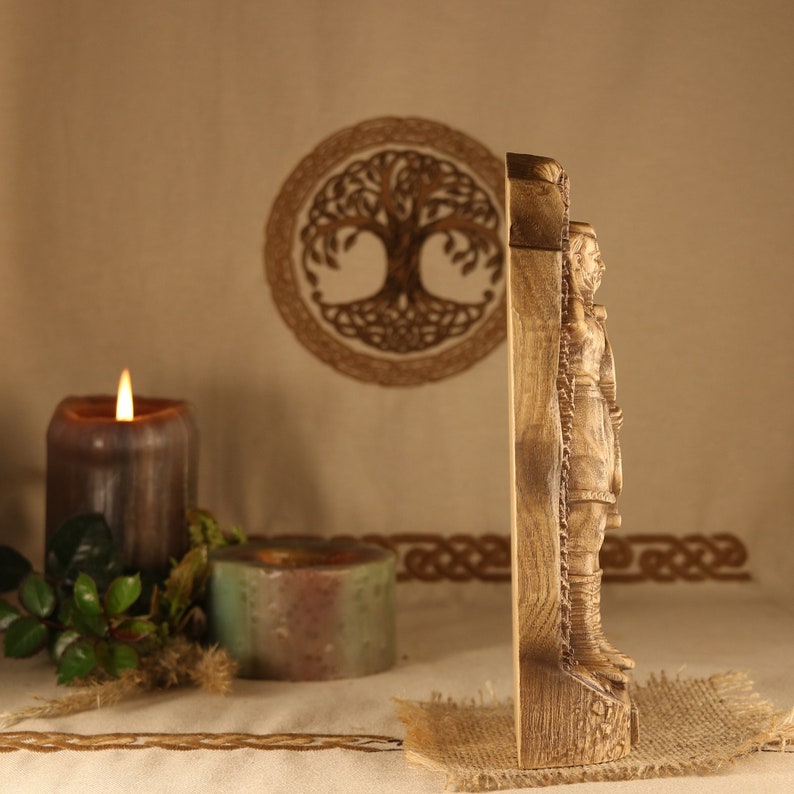 Hand Carved Statue Vali God Wooden Statue Viking Figurine for | Etsy