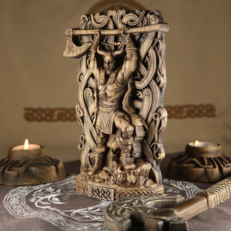 Norse Pagan Borr Odin Statue Norse Gods Asatru Viking Wooden - Etsy