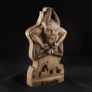 Decarabia, Demon Statue Goetia Wooden Sculpture Lucifer Altar Statue ...