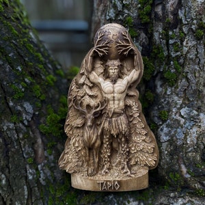 Tapio, Horned God, Lord of the Forest, Wooden Statue, Finnish Pagan ...