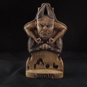 Decarabia Demon Wooden Statue, Lucifer Altar Decor - Etsy