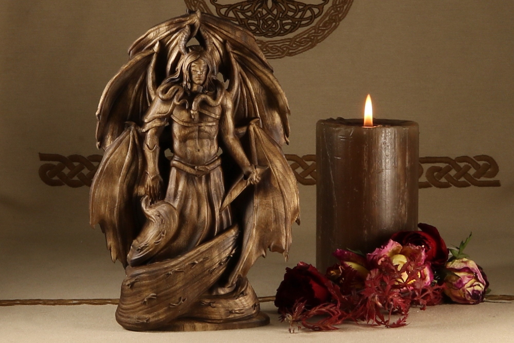 Samael Lucifer Statue Lucifer Morningstar Satan Statue Occult - Etsy
