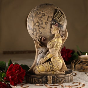 Ixchel Statue: Mayan Moon Goddess Wood Carving, Sacred Feminine Altar ...