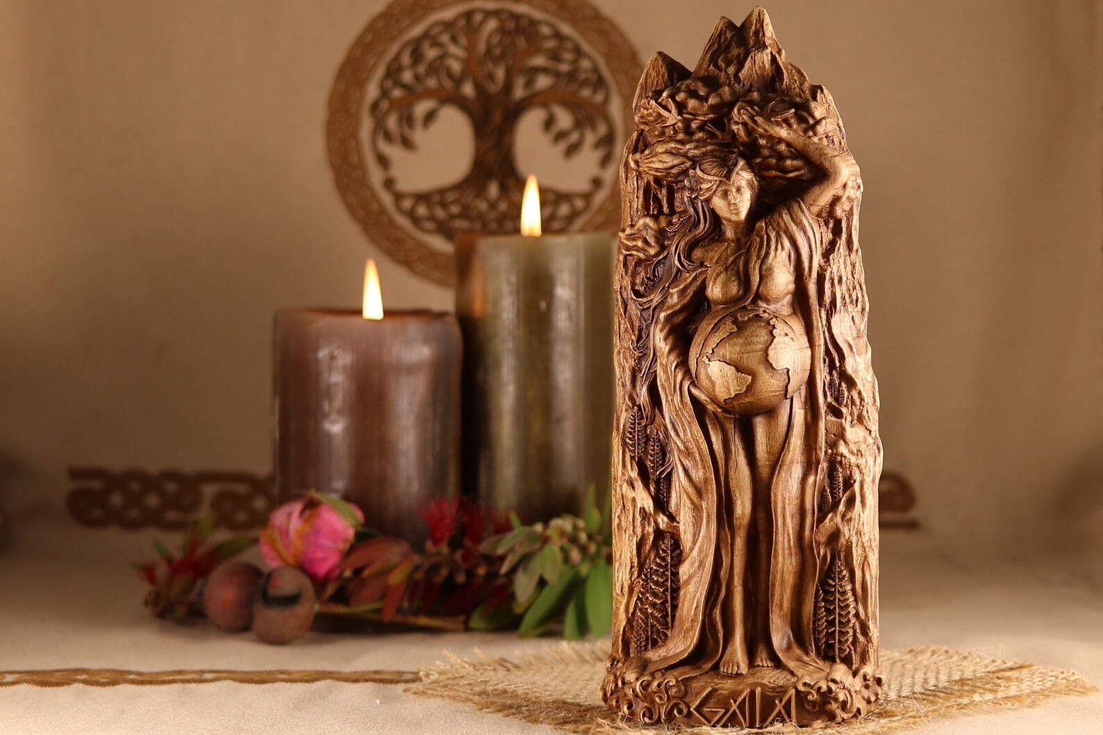 Gaia Statue Mother Earth Statue Greek Goddess Statue Pagan | Etsy