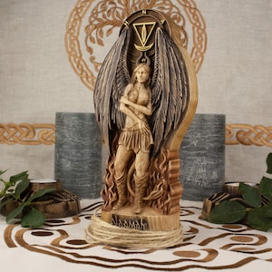 Succubus Naamah Wood Statue: Demoness Pagan Altar Decor - Etsy