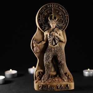 Lucifuge Rofocale, Demon Statue Lucifuge Demon Wooden Statue Occult ...