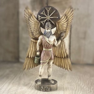 Anu Wooden Statue: Sumerian God, Mesopotamian Art (8 Inch) - Etsy