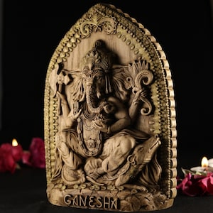 Ganesh Statue, Ganesha Statue, Wooden Ganesha, Hindu Art Hindu Gods ...