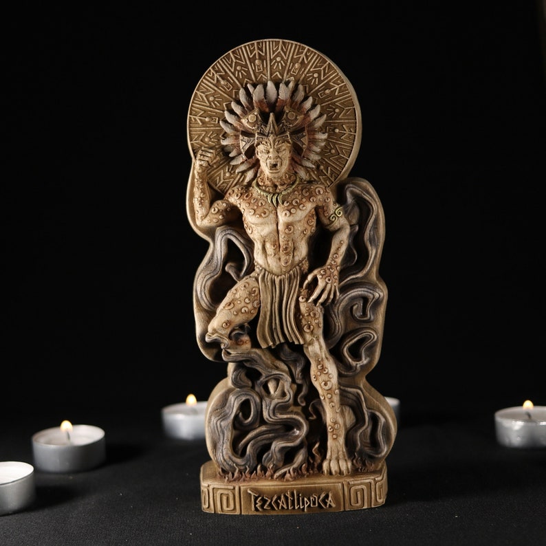 Tezcatlipoca Statue: Aztec God Wood Carving - Etsy UK