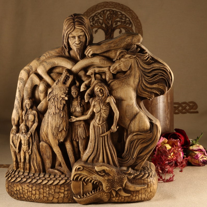 Viking Statue Loki Norse Angrboda Sigyn Jormungandr Hel - Etsy