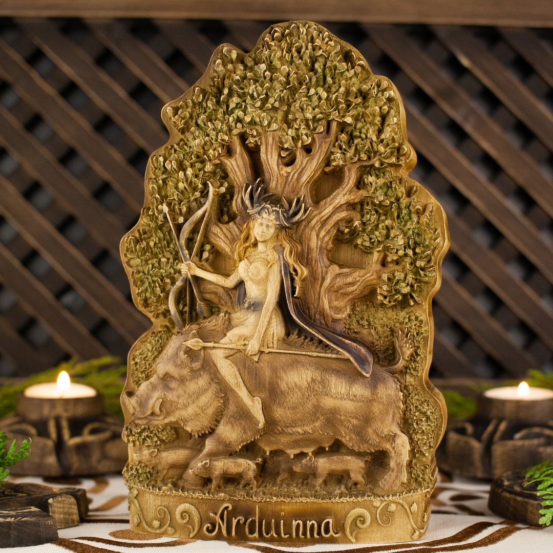 Celtic Goddess, Arduinna Goddess Statue Pagan Statue , Forest Goddess ...