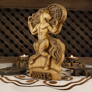 Demon Orobas, Goetia, Demon Statue Goth Decor Wooden Statue Wood ...