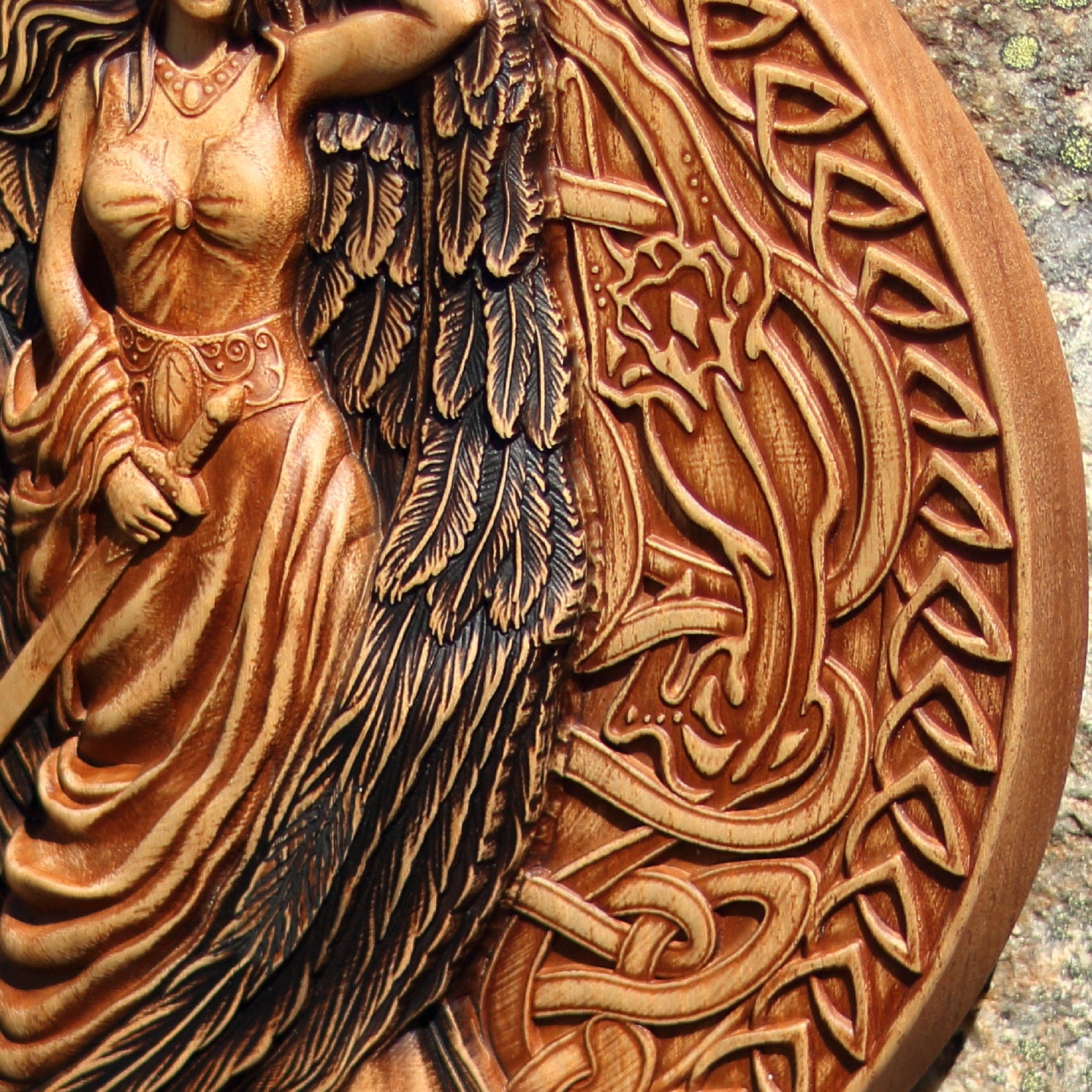 Freya , Asatru Home Decor, Wood Carving Wall Art - Etsy
