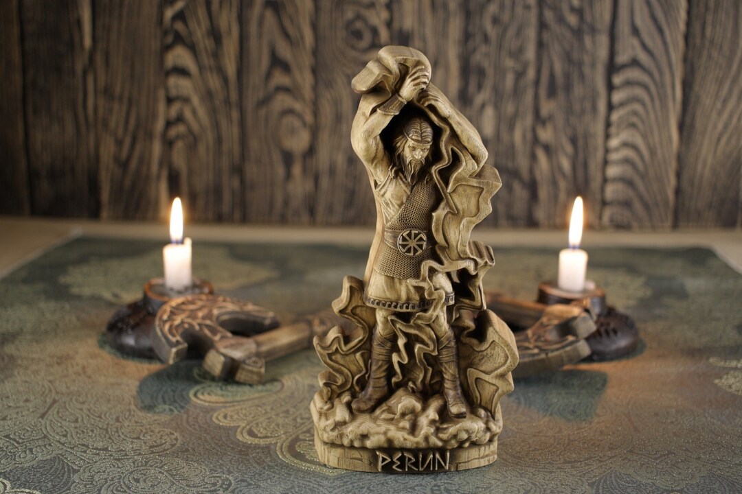 Perun Perun Statue Slavic Pagan Wooden Statue God of War - Etsy