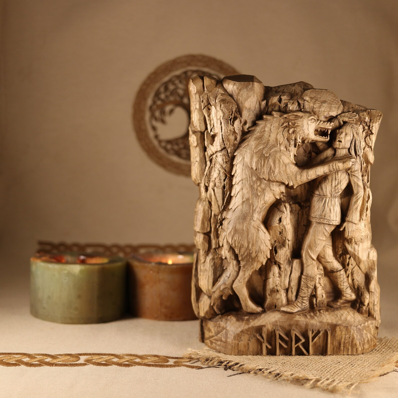 Wooden Statue Narvi or Narfi the Scandinavian God Statues - Etsy