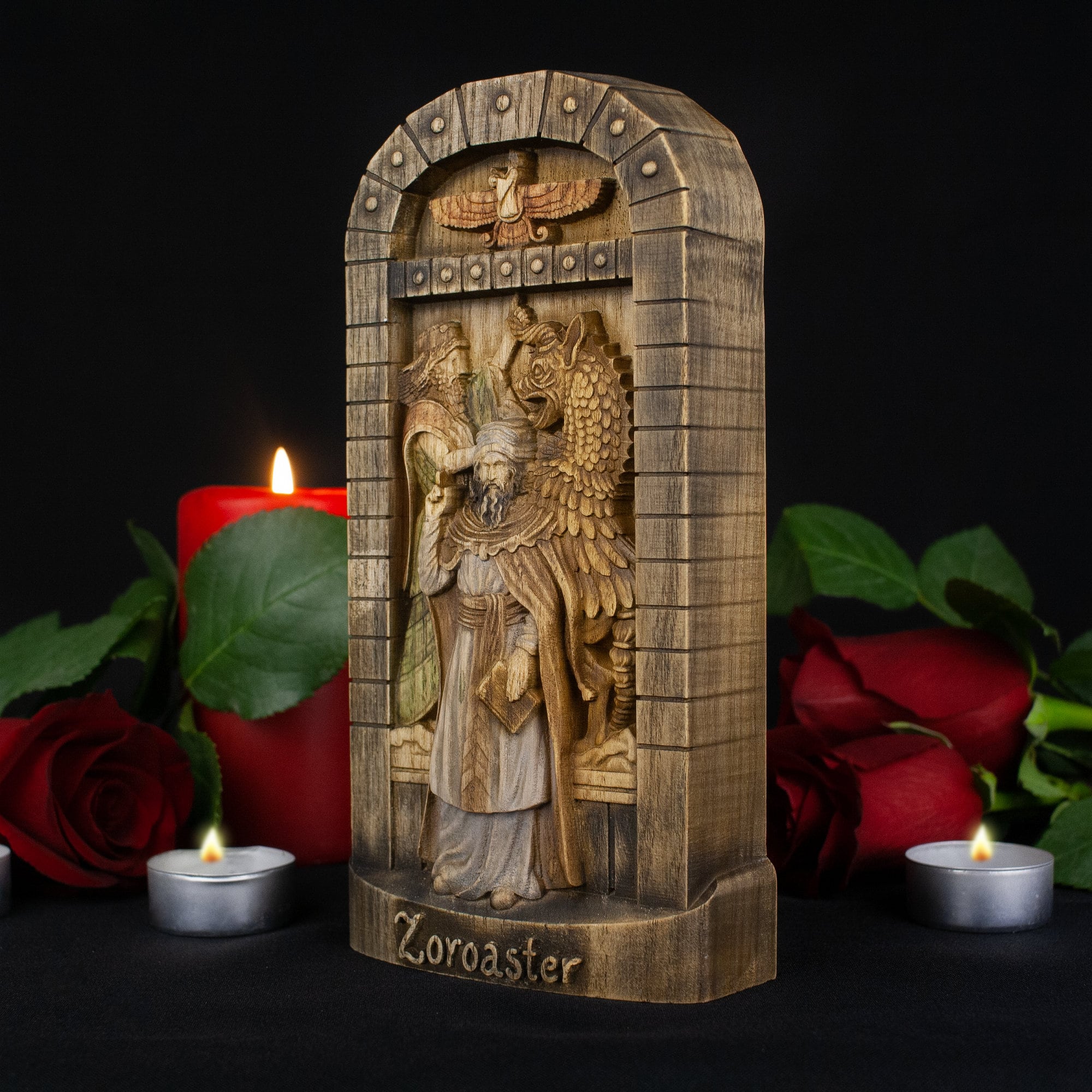 Zoroaster Wooden Statue: Mesopotamian Wood Carving, Iranian Art - Etsy
