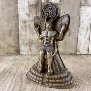 Moloch Statue, Demon Statue Occult Decor Wood Sculpture Satan Statue ...