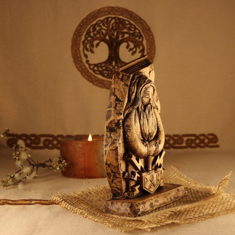 Thor Statue, Norse Pagan, Viking Gods Wood Sculpture - Etsy