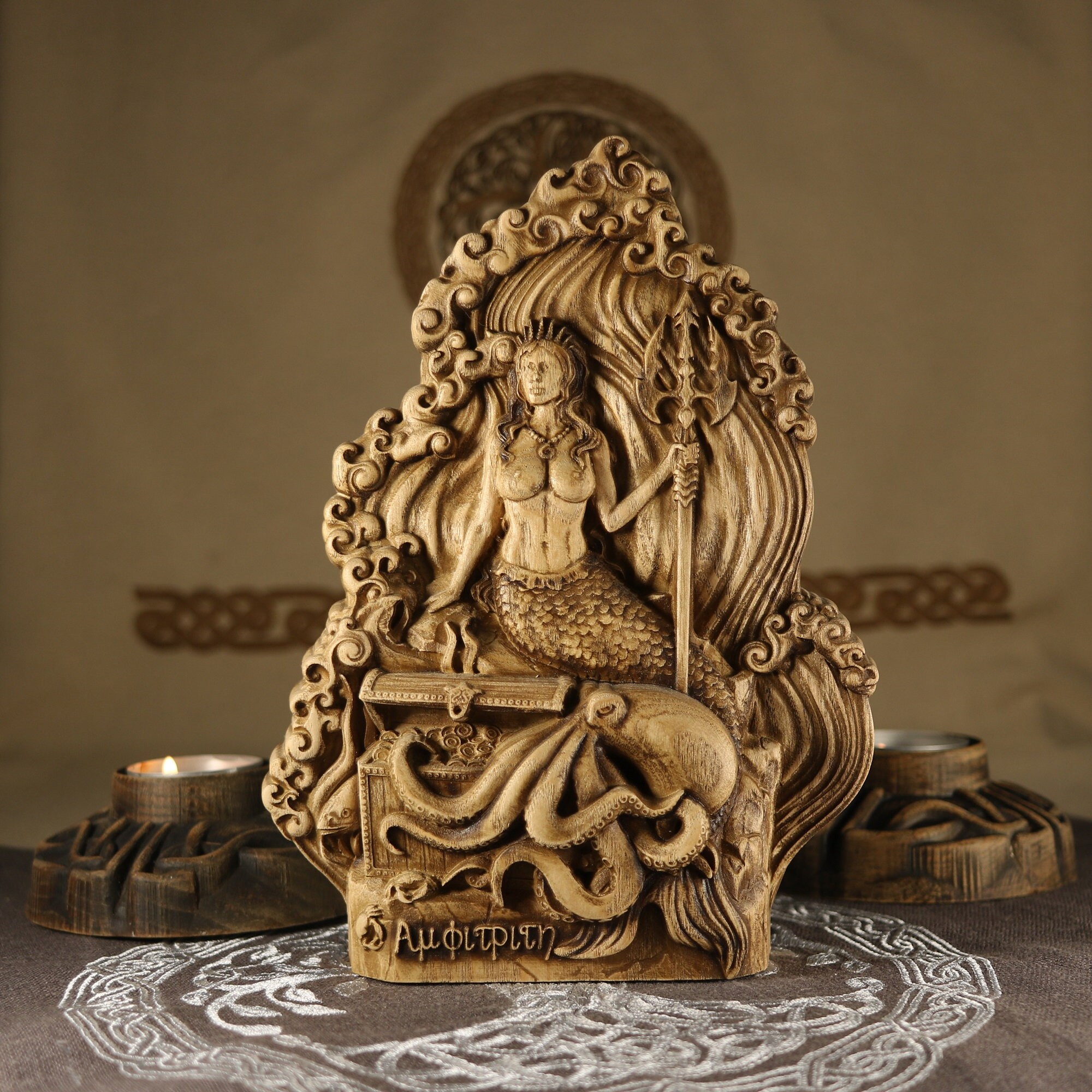 Amphitrite Kraken Kraken Octopus Octopus Art Sea Goddess - Etsy