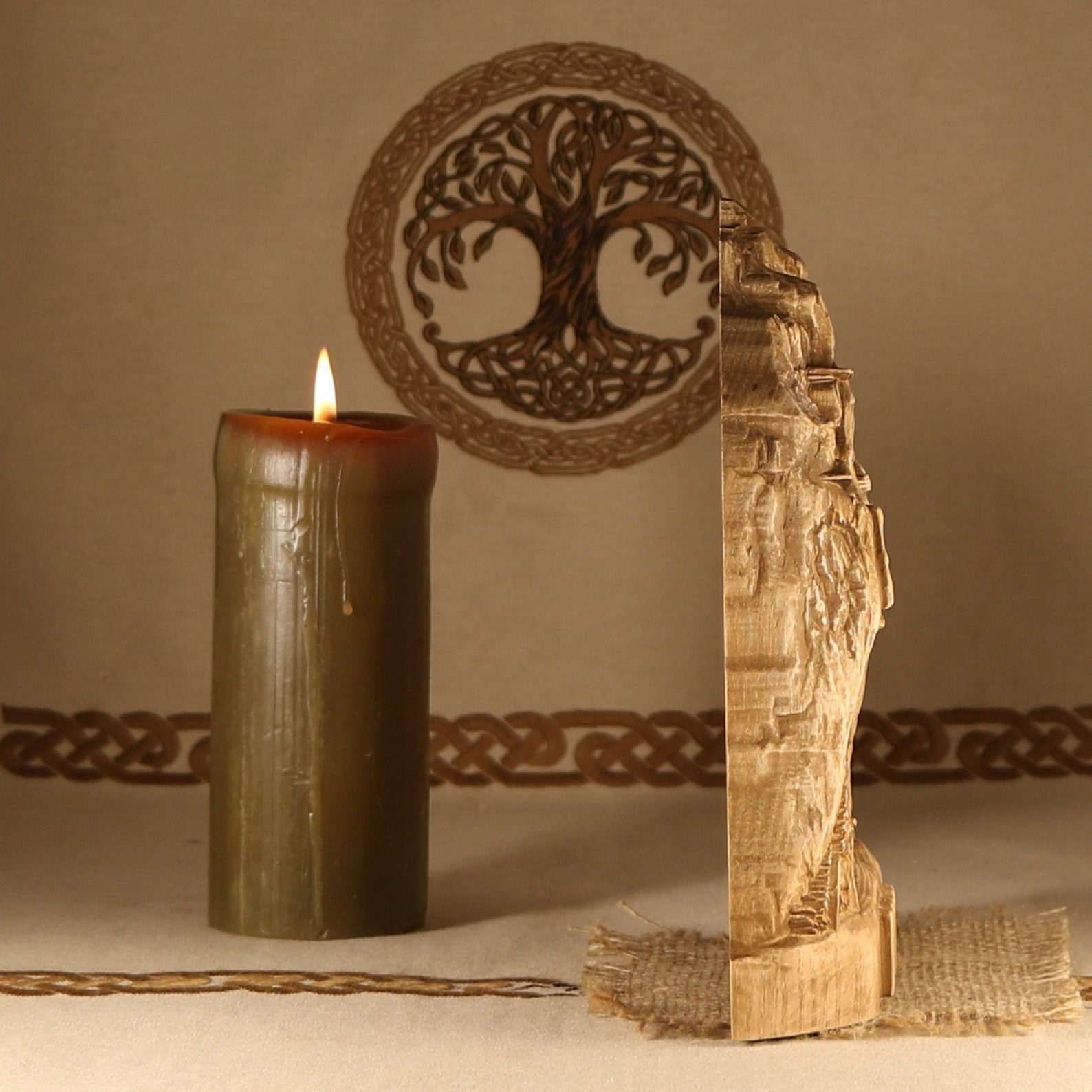 Handmade Hlin Statue: Norse Goddess Wood Carving - Etsy