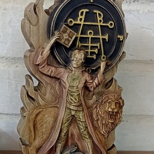 Prince Ipos, Demon Statue Sigil Goetia Wooden Statue Satanic Altar ...