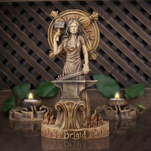 Celtic Goddess Brigid Statue: Warrior Blacksmith, Ash Tree Altar - Etsy